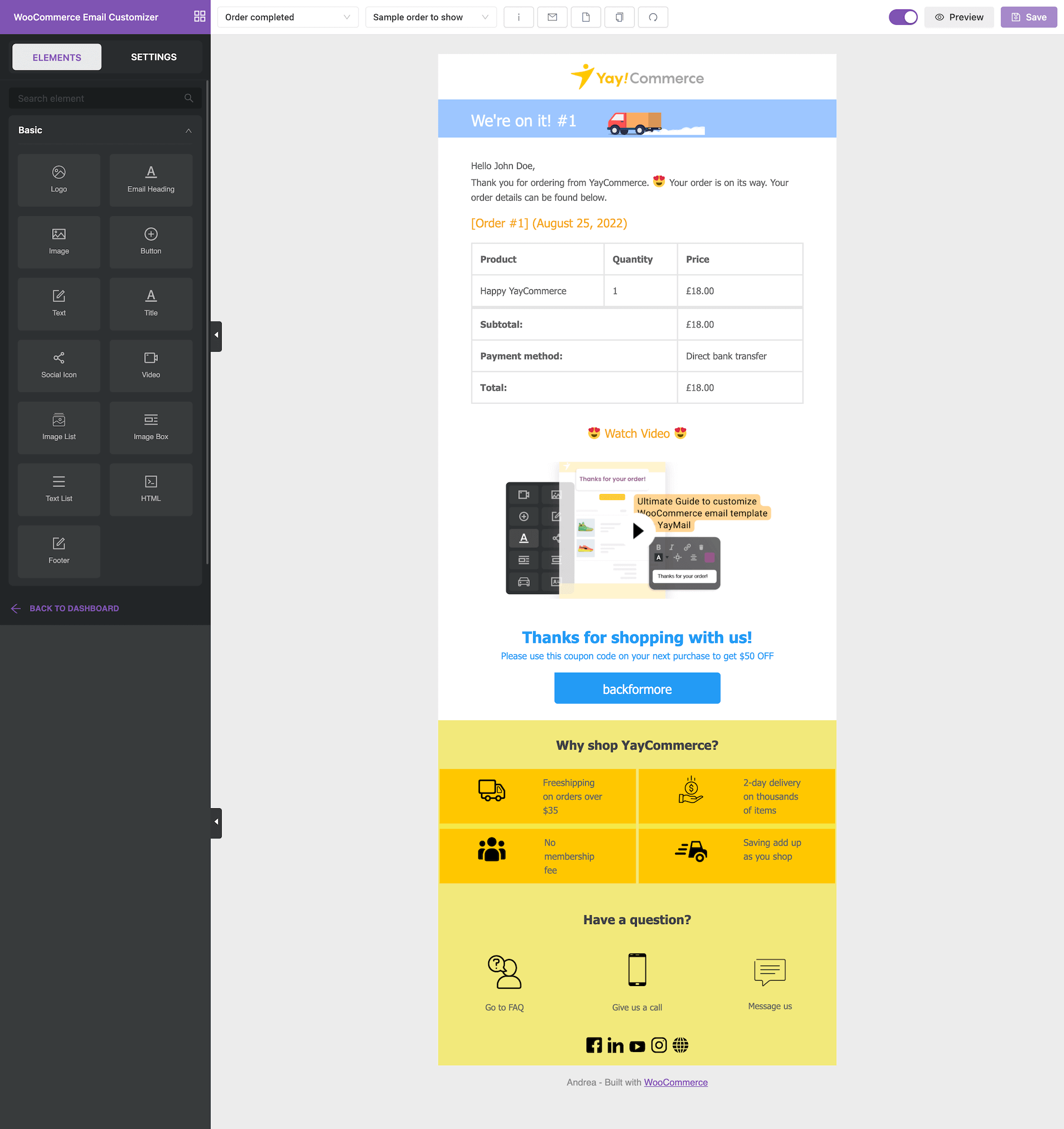 Email Customizer for AutomateWoo - WooCommerce