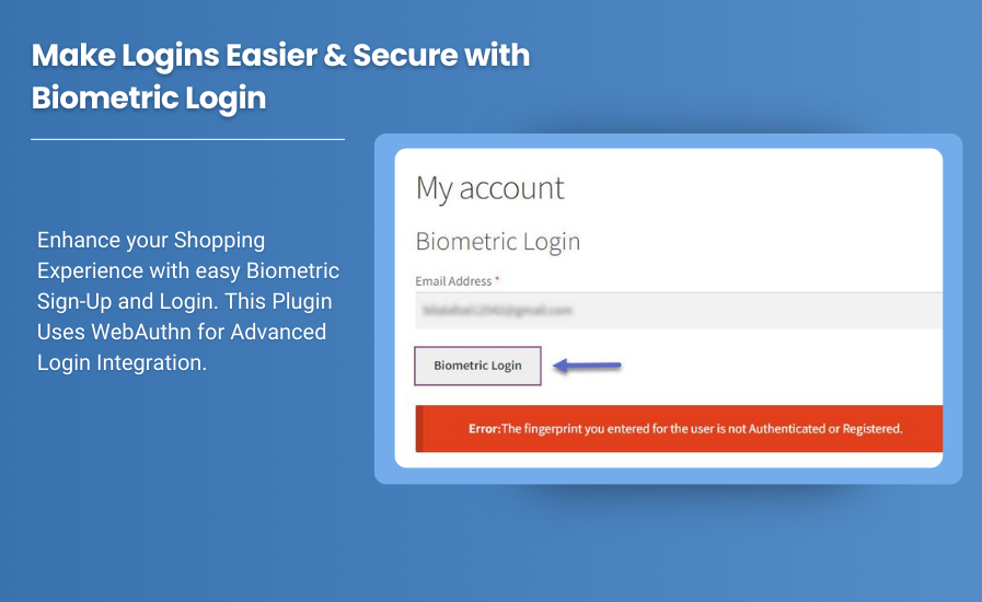 Biometric Login for WooCommerce | Biometric Authentication
