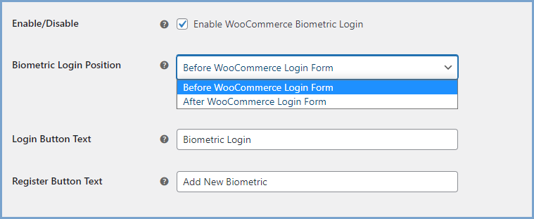 Biometric Login for WooCommerce - Web Authentication