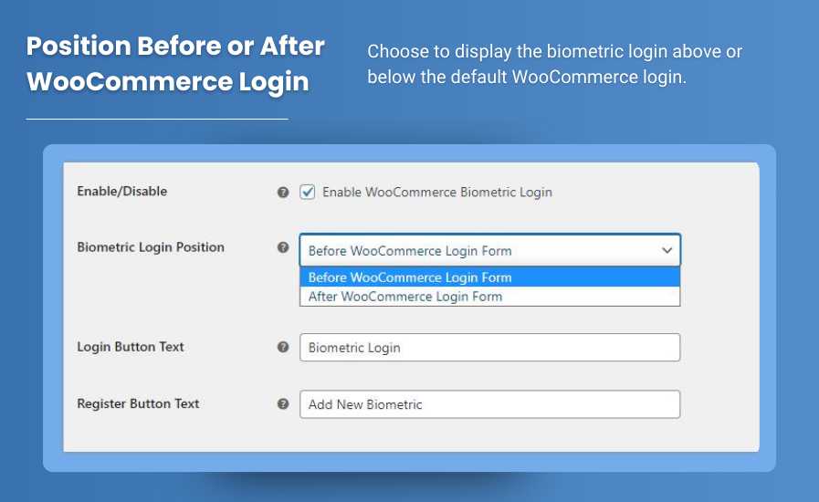 Biometric Login for WooCommerce | Biometric Authentication