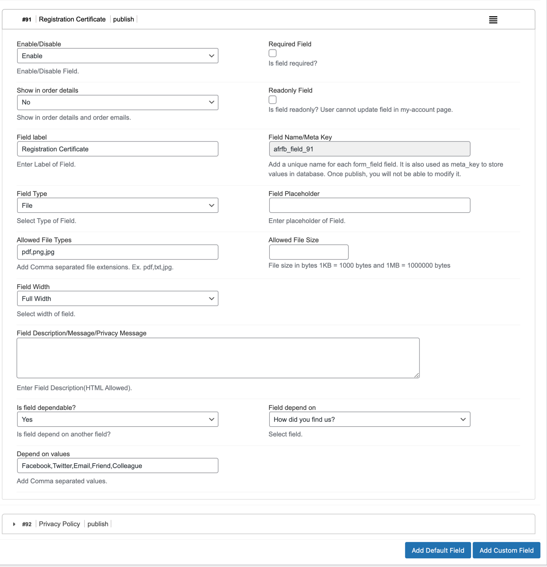 Custom Registration Forms Builder Documentation - WooCommerce