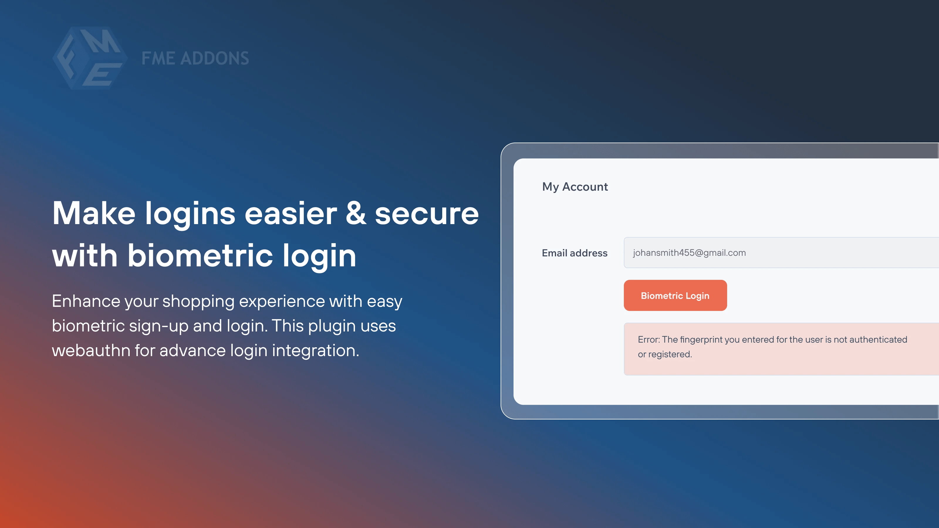 Biometric Login for WooCommerce | Biometric Authentication