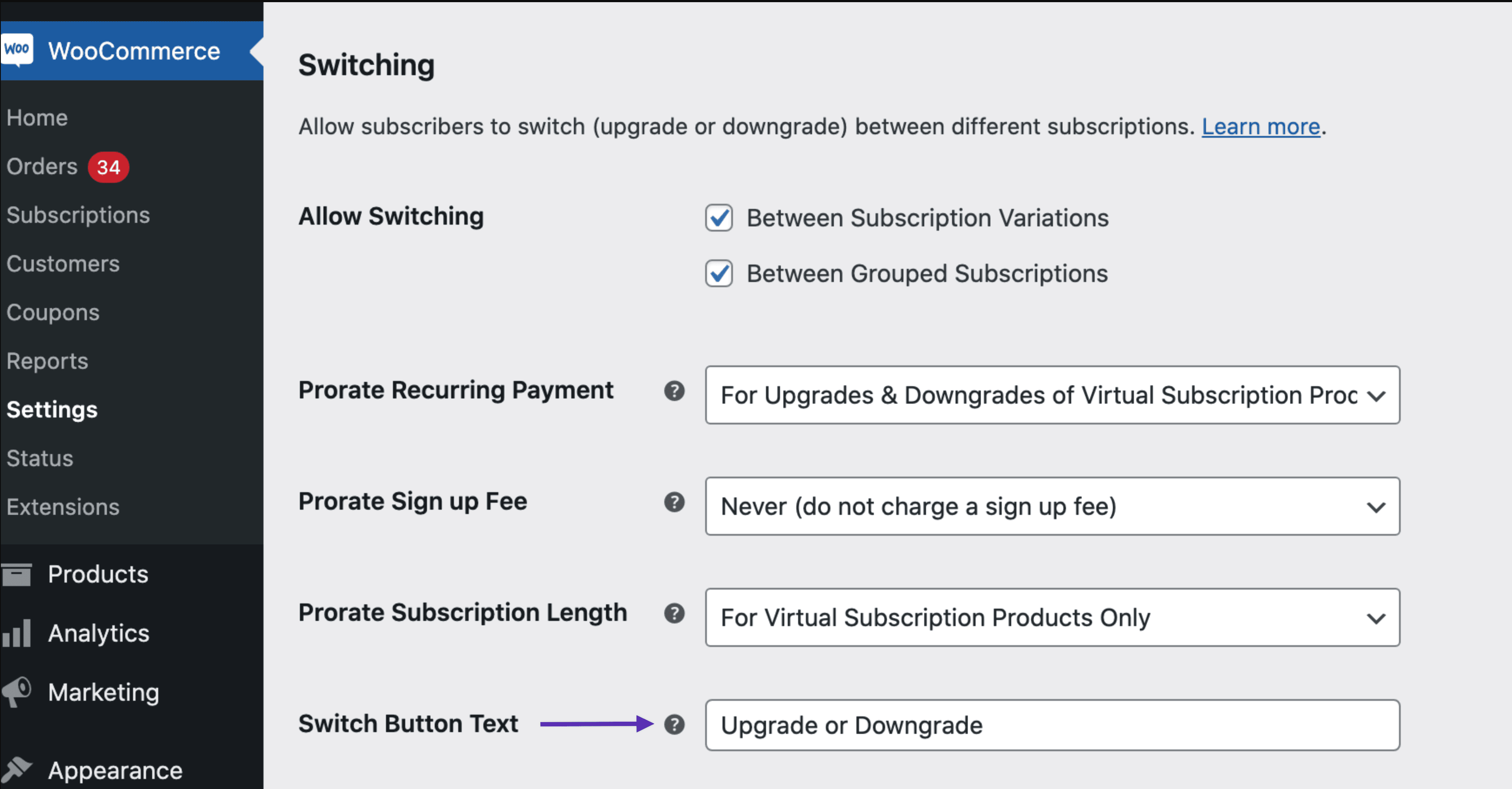 Subscription Switching Guide - WooCommerce