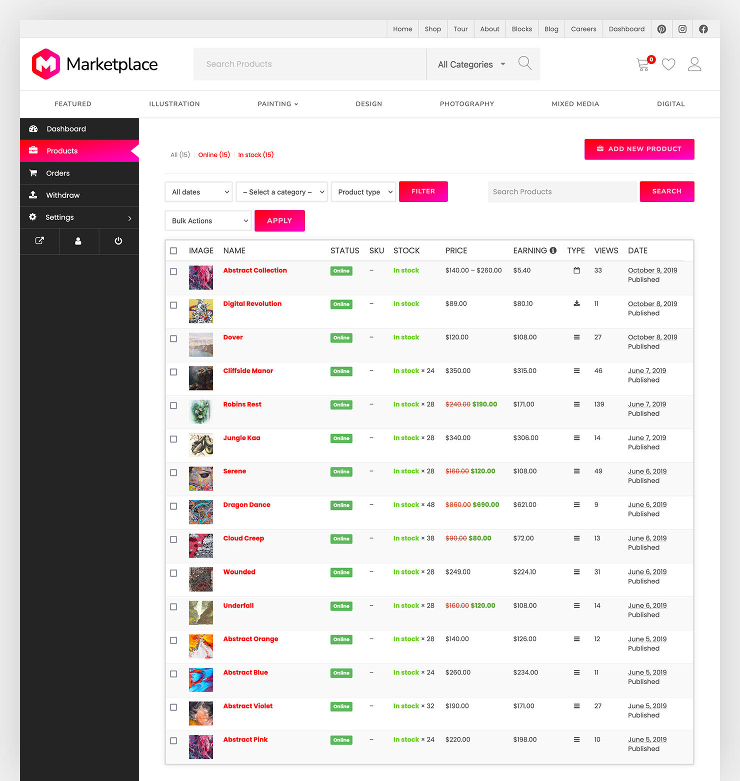 Marketplace - Dokan Multi-vendor WooCommerce Theme