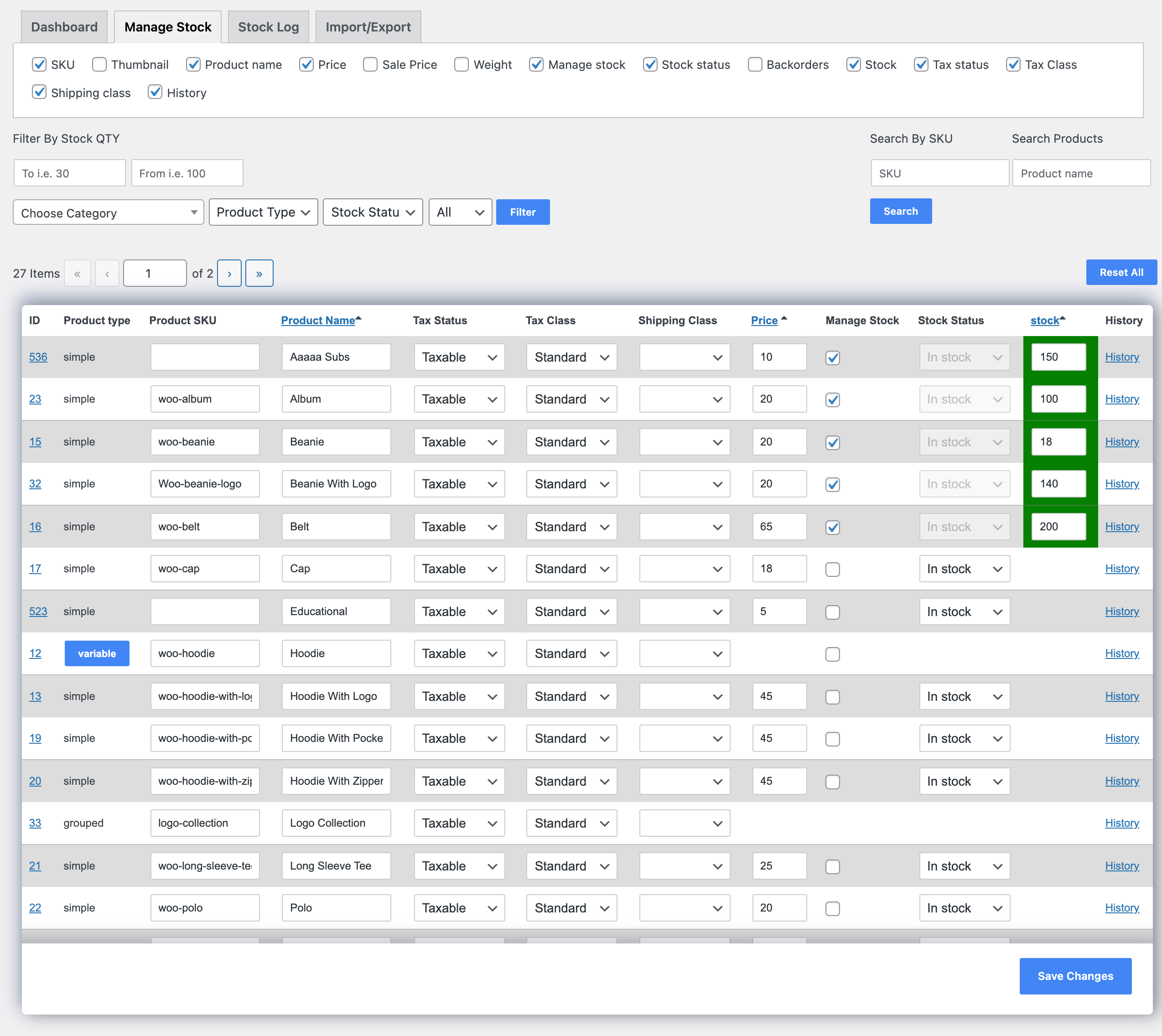 WooCommerce Stock Manager - Bulk Inventory Management