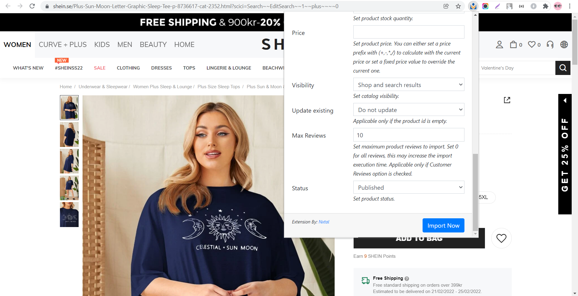 Shein Product Importer Documentation - WooCommerce