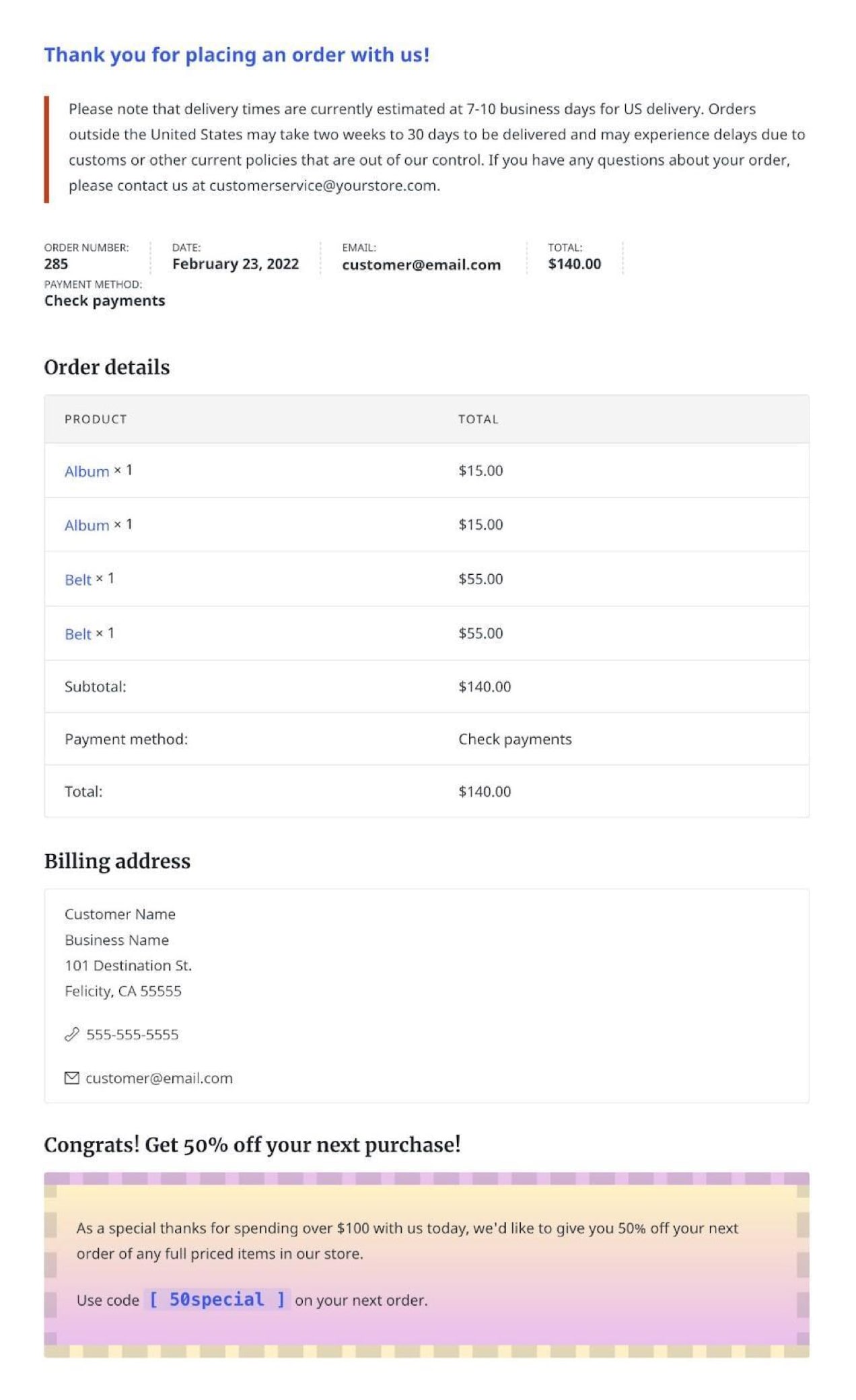 How to Customize a WooCommerce Thank You Page