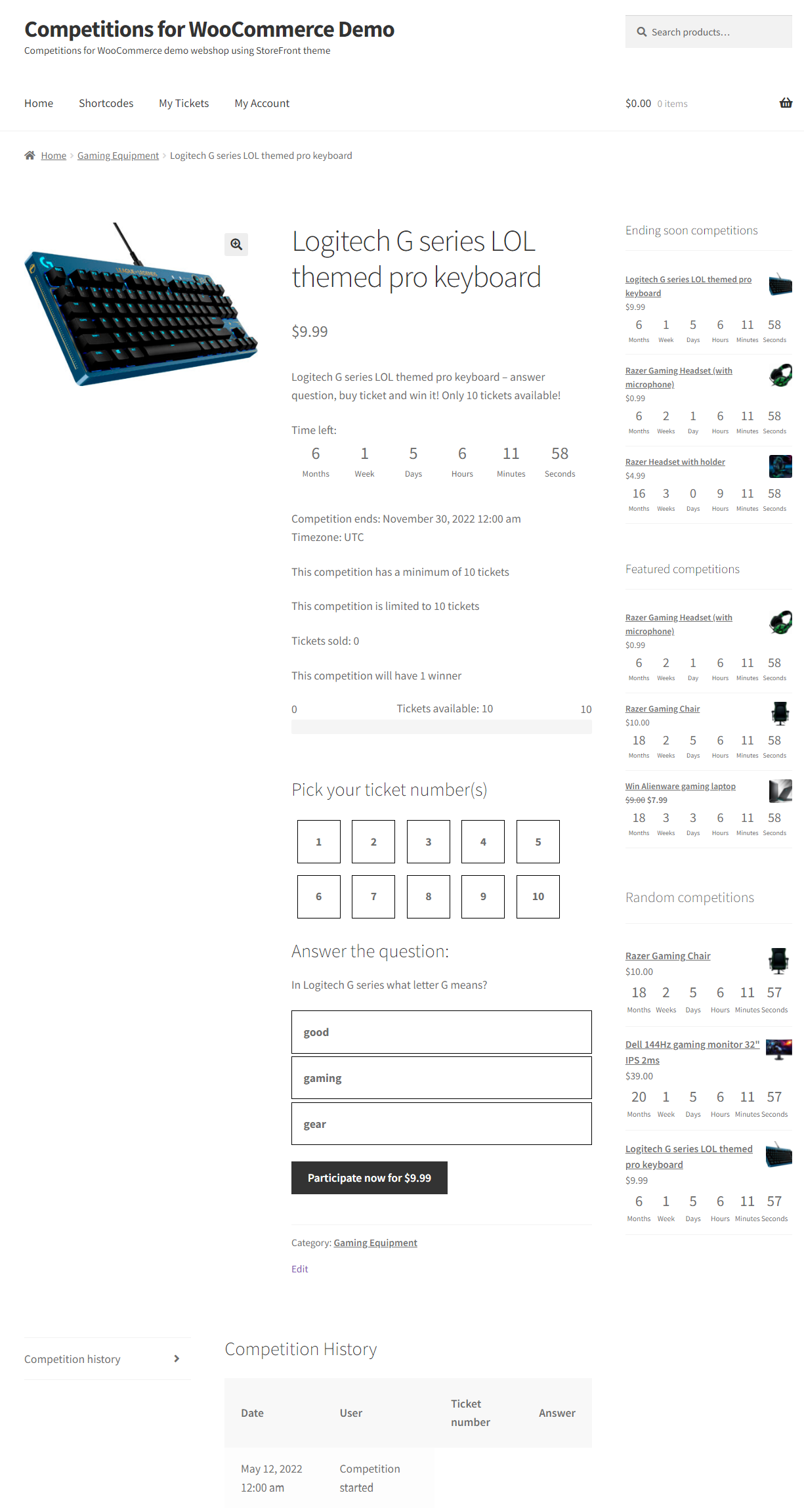 Competitions for WooCommerce - WooCommerce