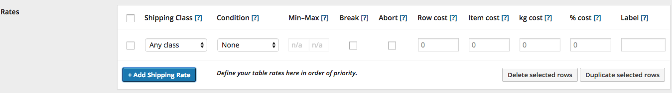 Table Rate Shipping Documentation - WooCommerce