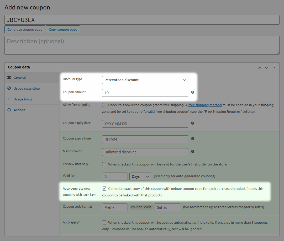 How to create coupons - WooCommerce