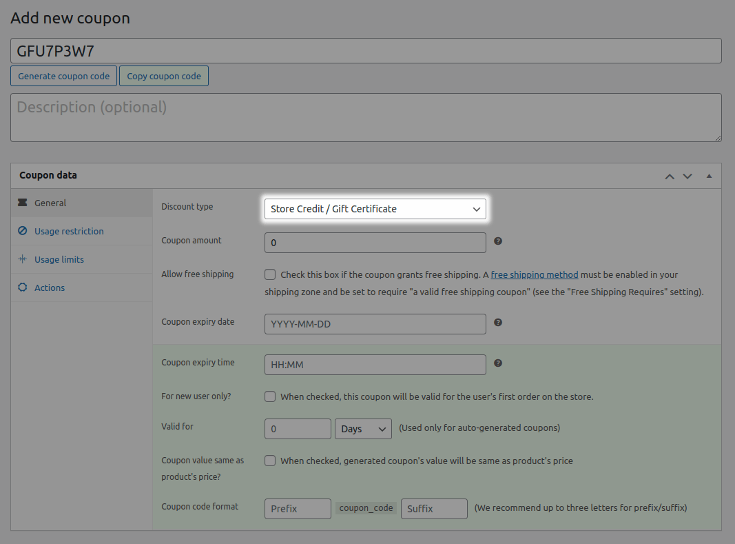 How to create coupons Documentation - WooCommerce