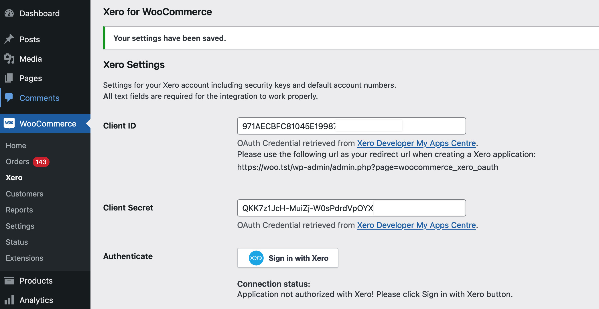 Xero Documentation - WooCommerce