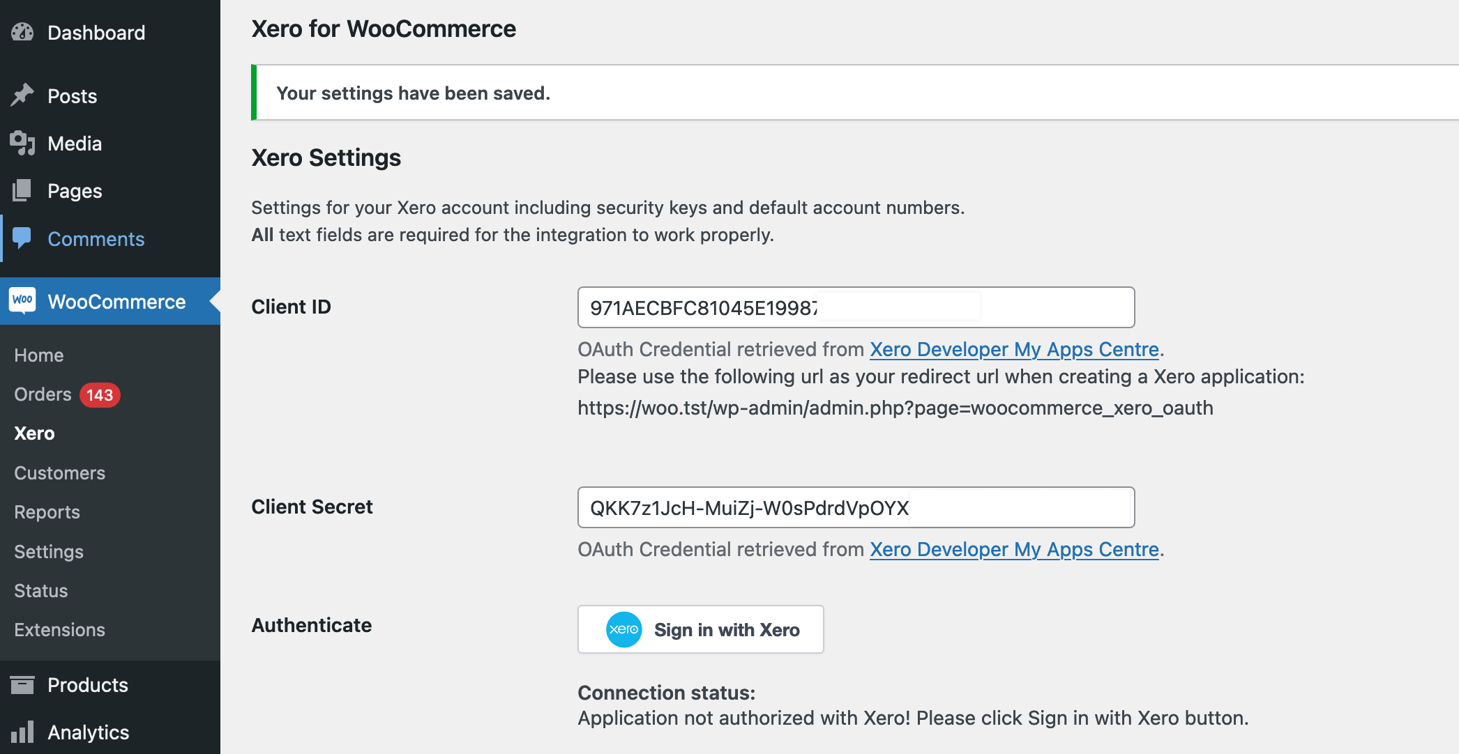 Xero Documentation - WooCommerce