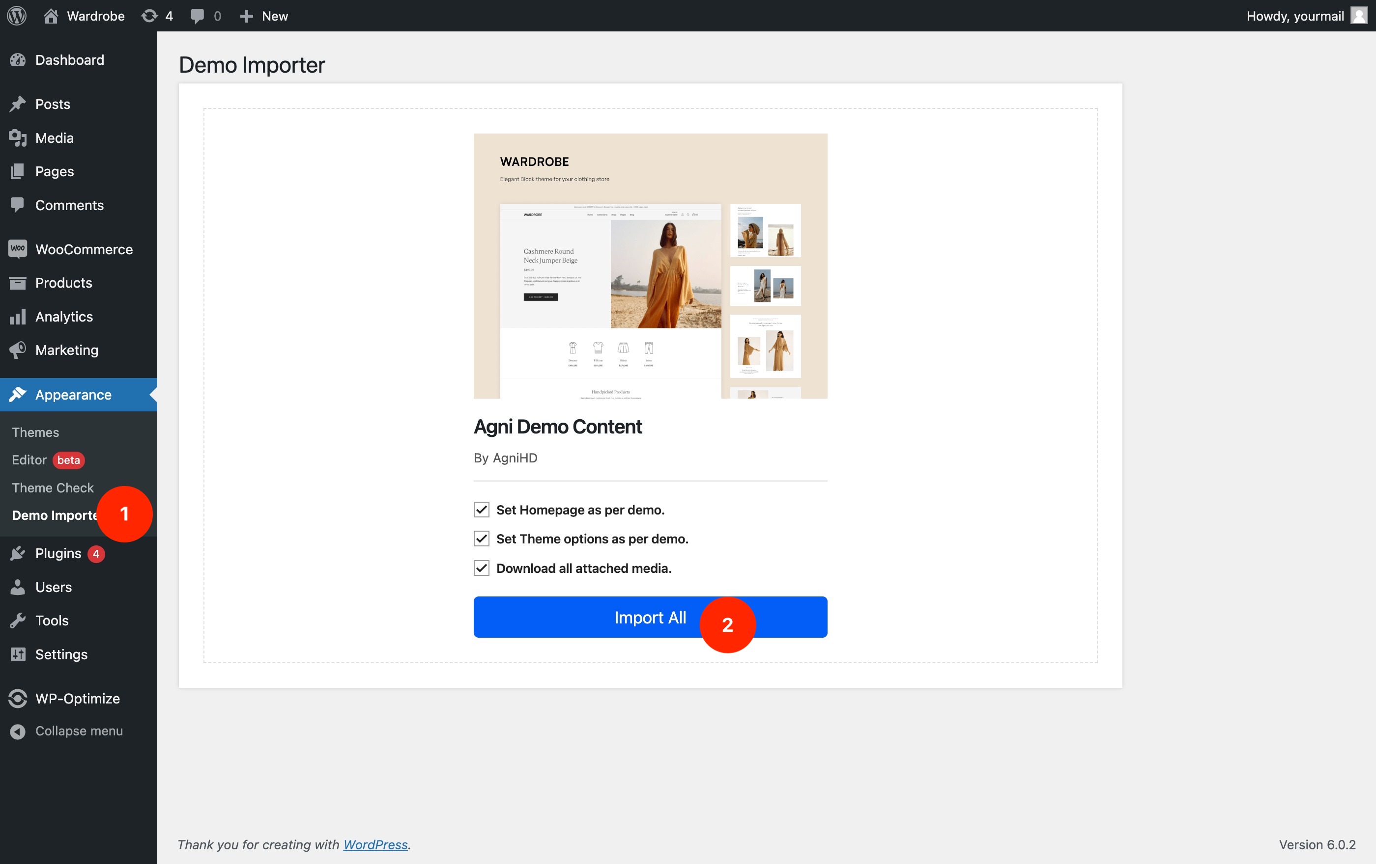 Wardrobe Theme Documentation Documentation - WooCommerce