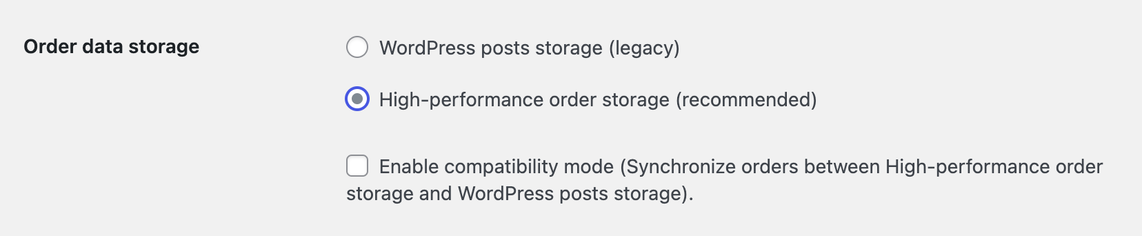 High-Performance Order Storage Documentation - WooCommerce