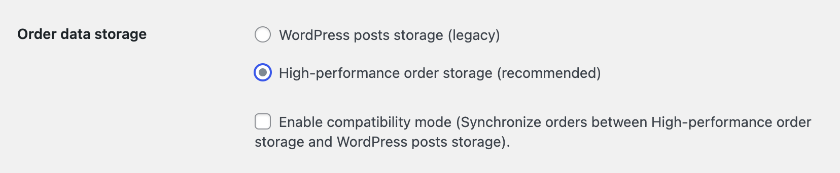 High-Performance Order Storage Documentation - WooCommerce