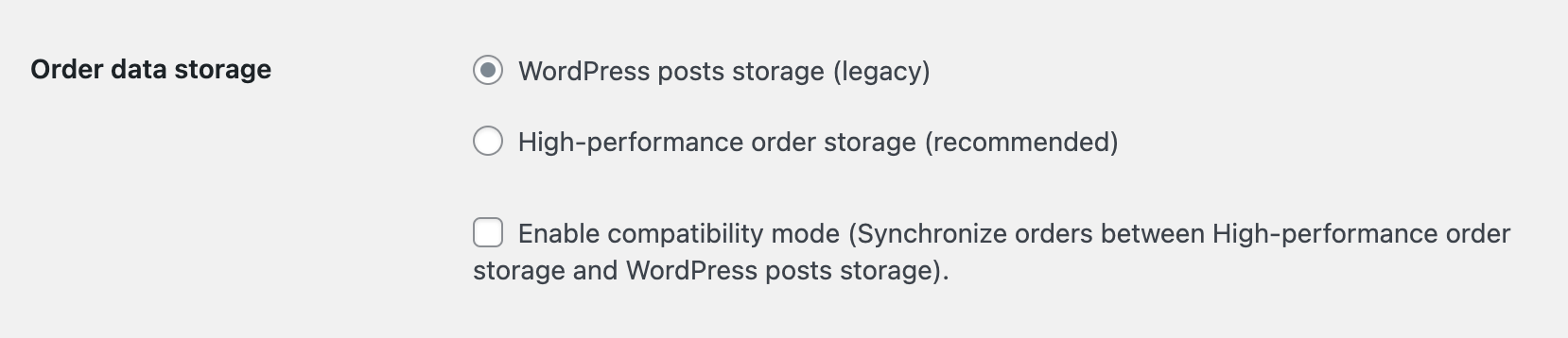 High-Performance Order Storage Documentation - WooCommerce