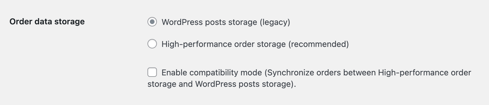 High-Performance Order Storage Documentation - WooCommerce