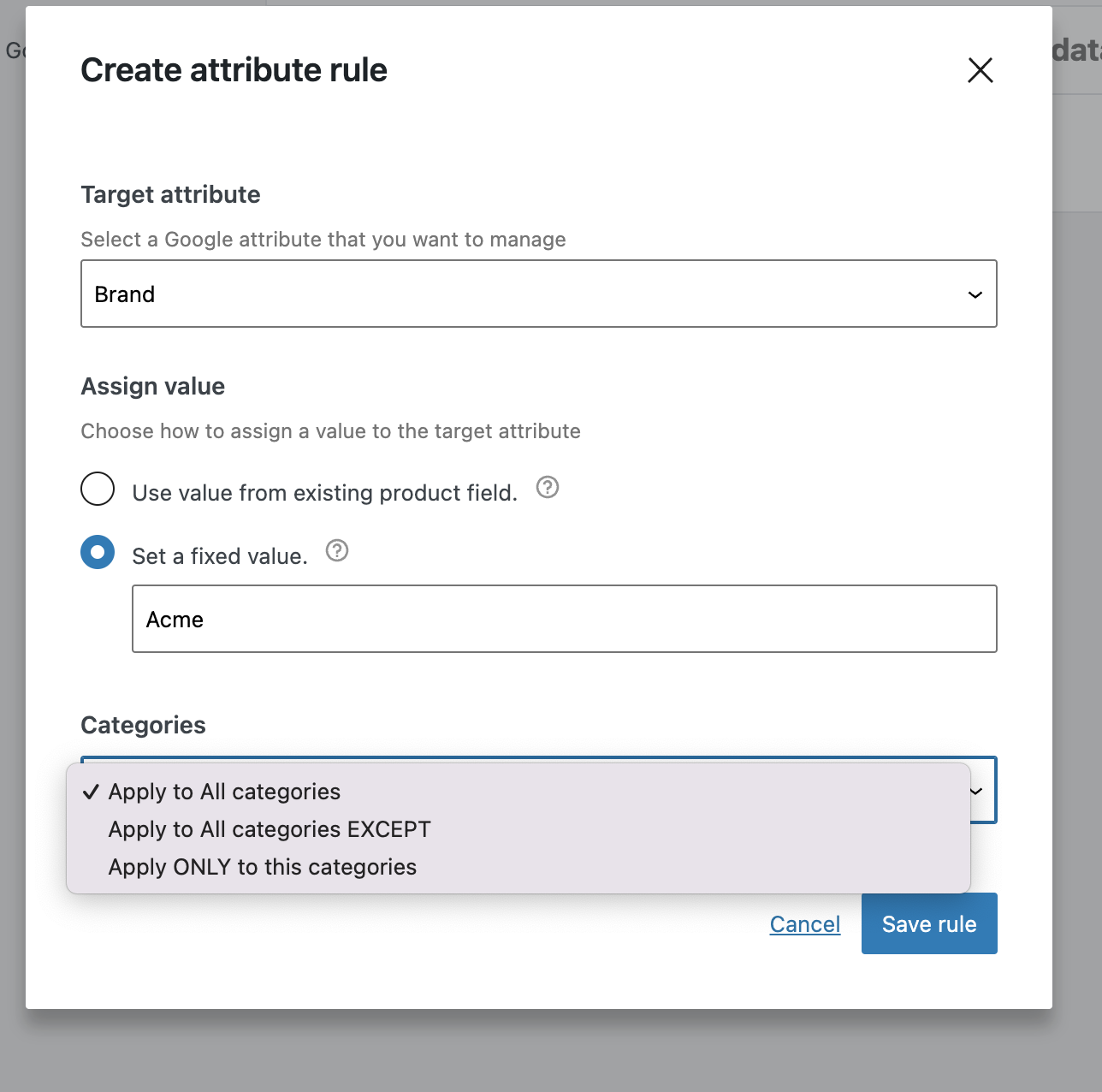Attribute mapping Documentation - WooCommerce