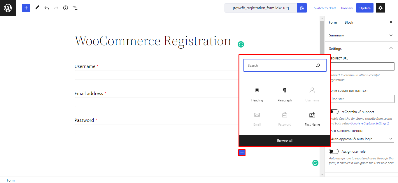 Registration Form Fields For WooCommerce Documentation - WooCommerce