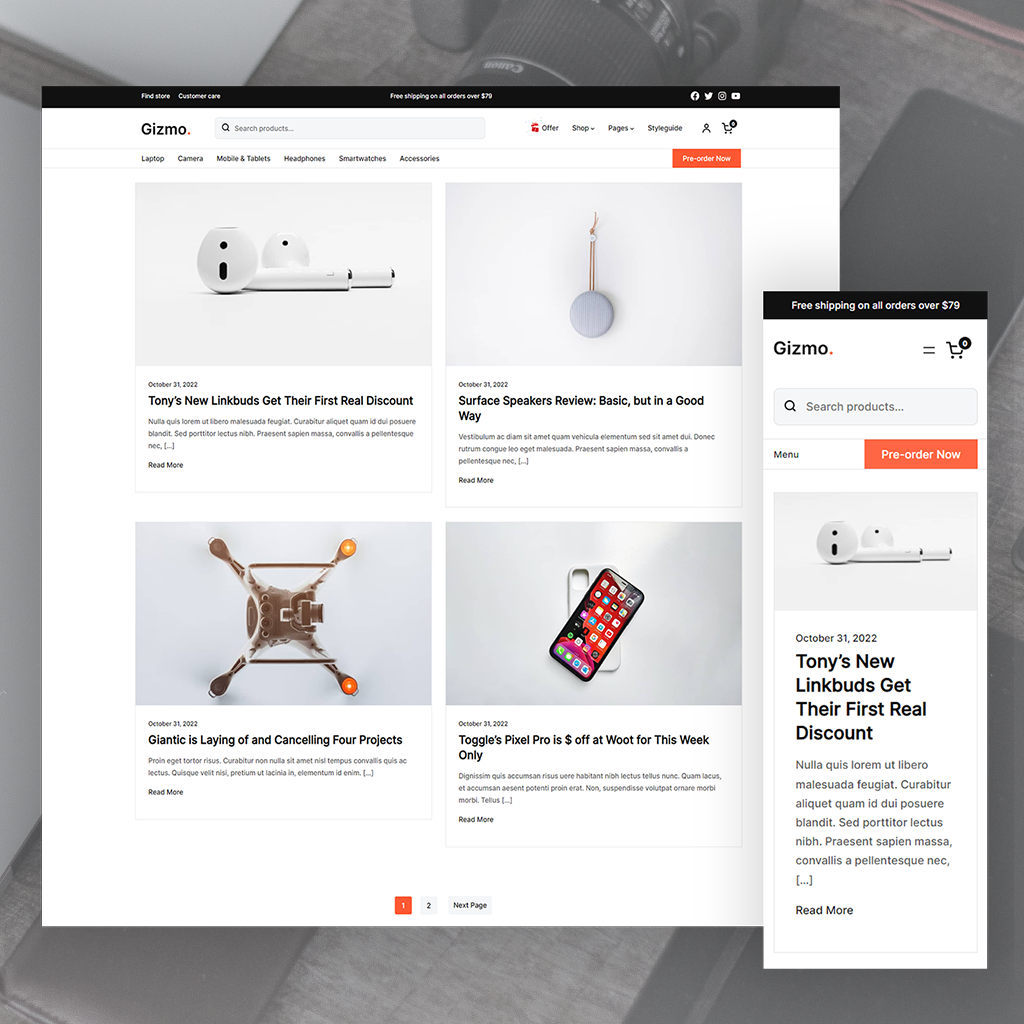 Gizmo - Electronics Store WooCommerce Theme