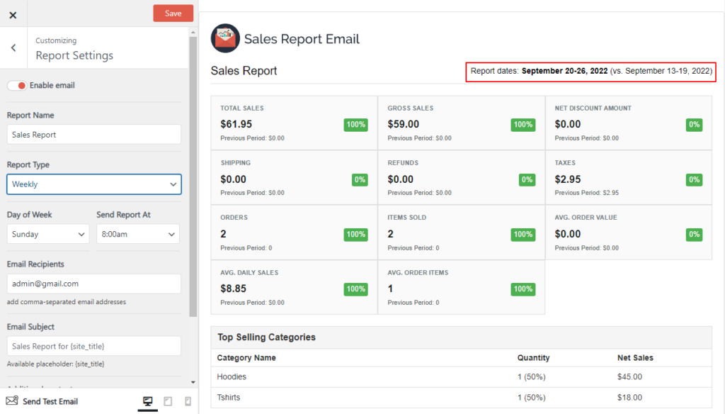 Email Reports Documentation - WooCommerce