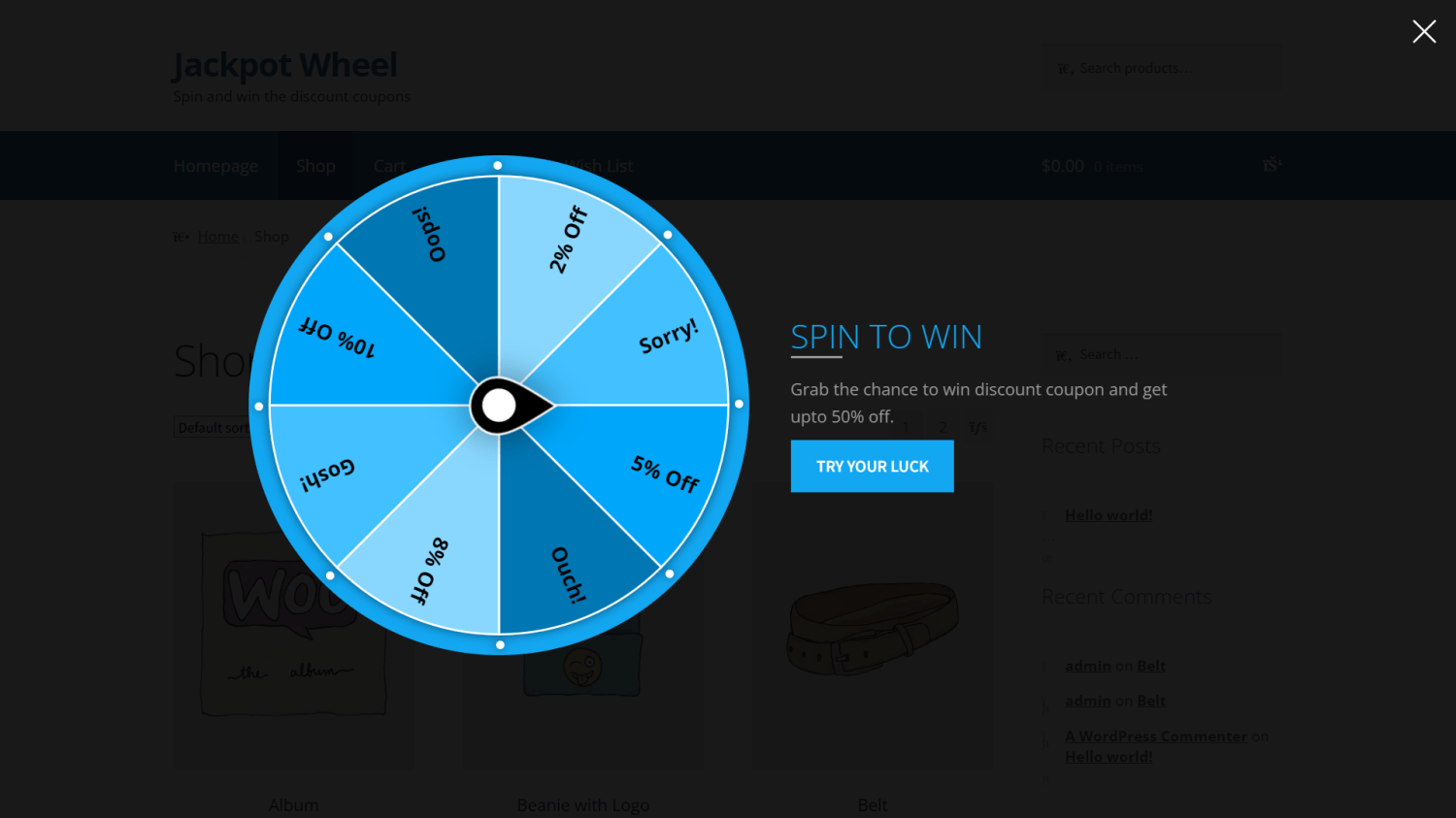 Jackpot Wheel for WooCommerce - WooCommerce Marketplace