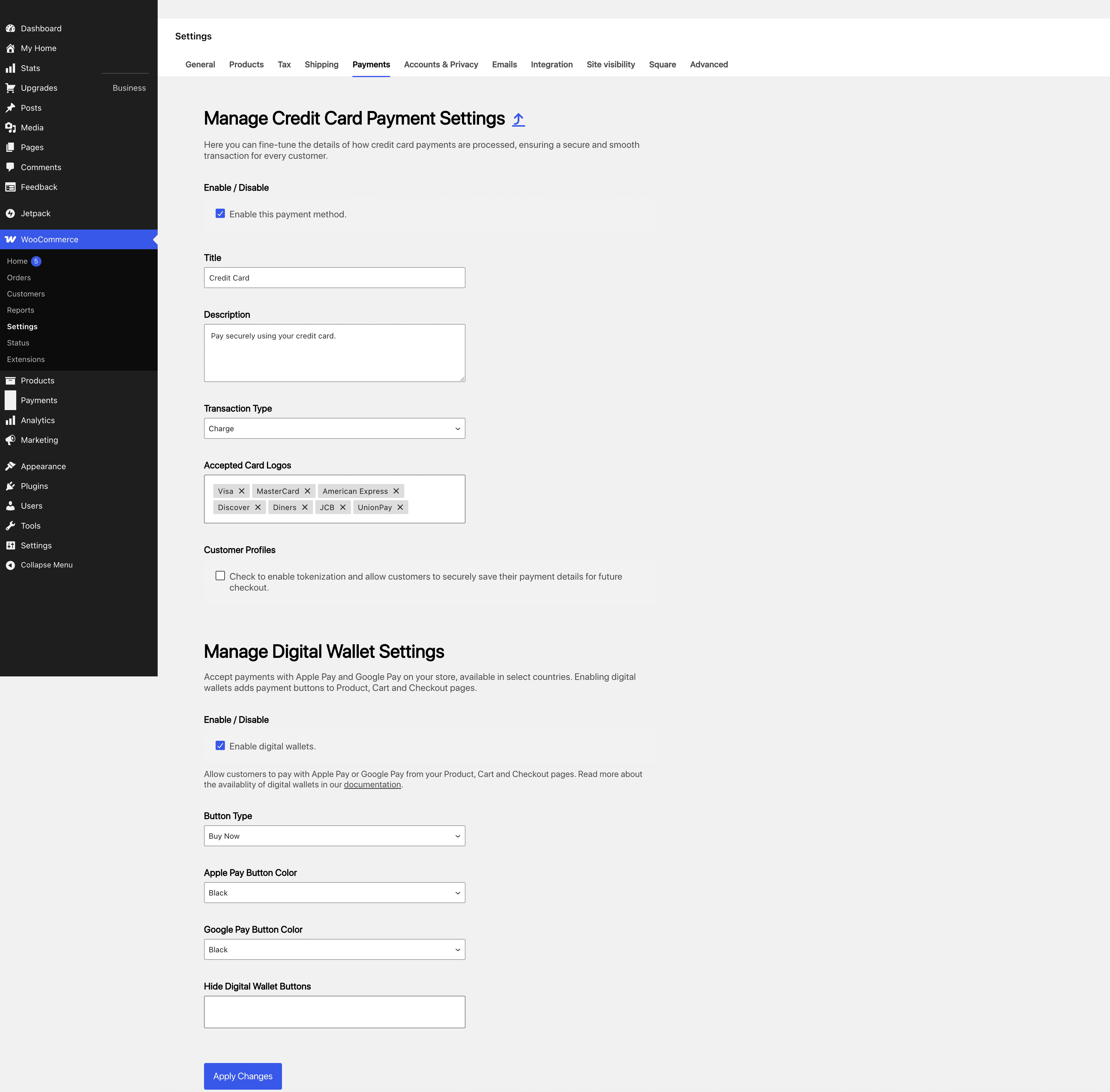 WooCommerce Square: Payment Settings Documentation - WooCommerce