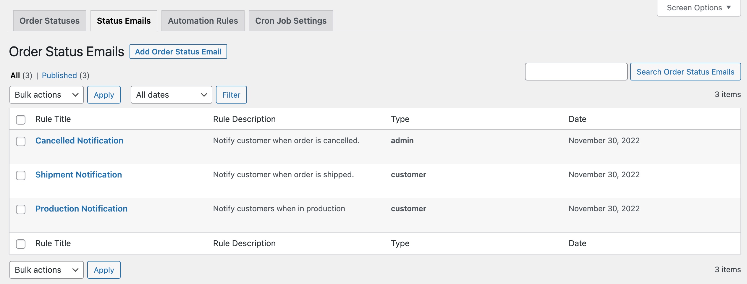WooCommerce Custom Order Status, Automatic Status Manager