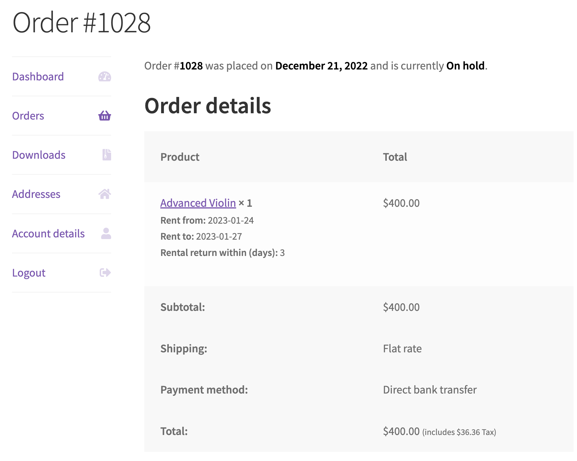 Rental Products - WooCommerce