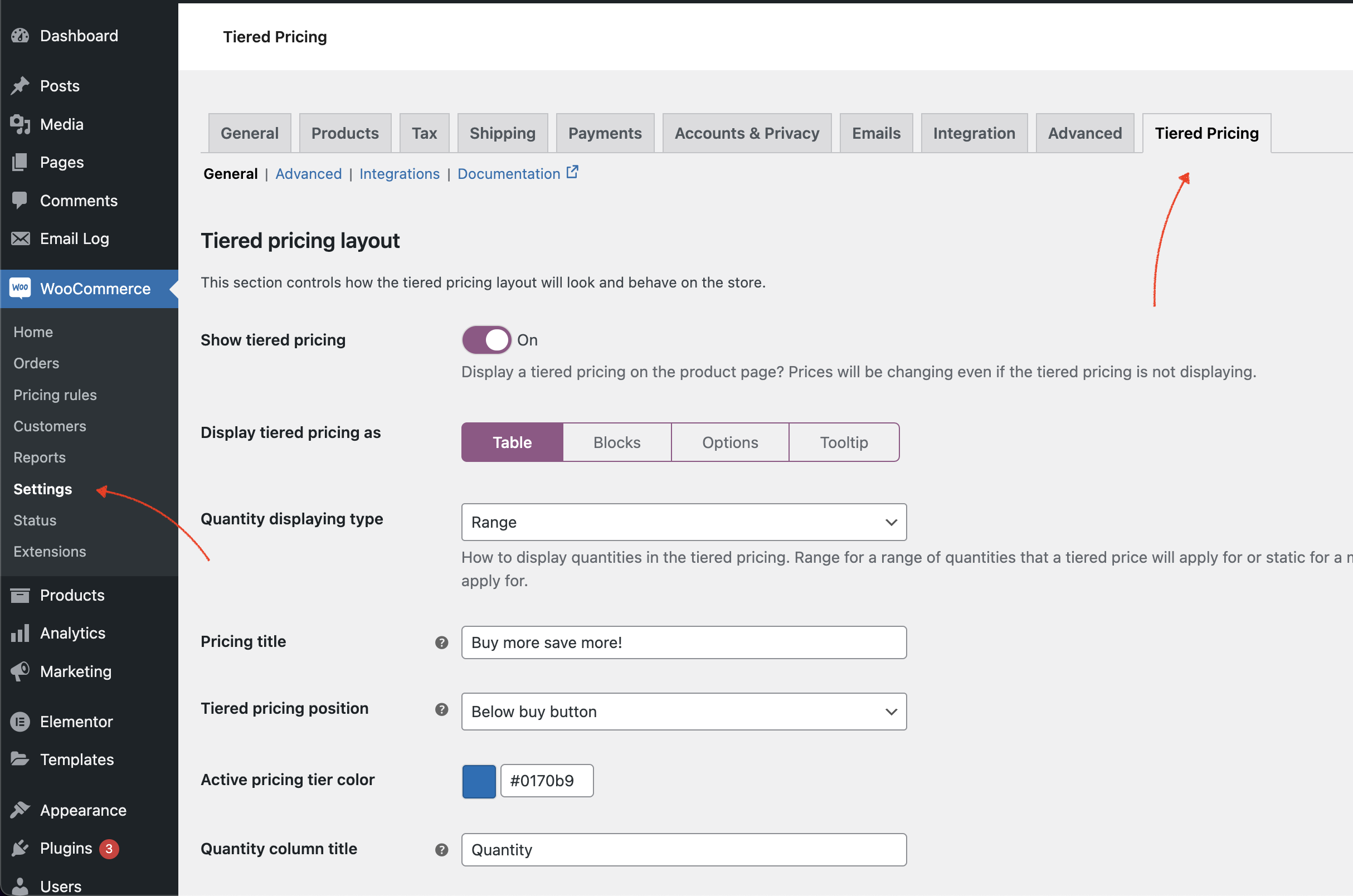 Tiered Pricing Table for WooCommerce Documentation - WooCommerce