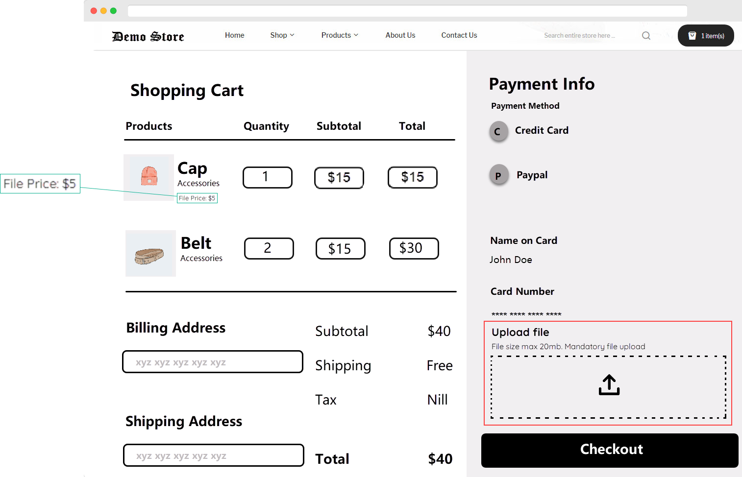 Woocommerce File Upload Product Cart Checkout Files
