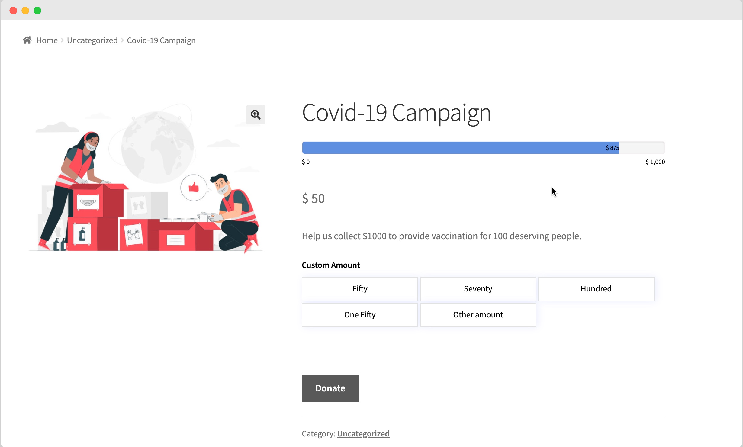 Advanced Donation Woocommerce Marketplace