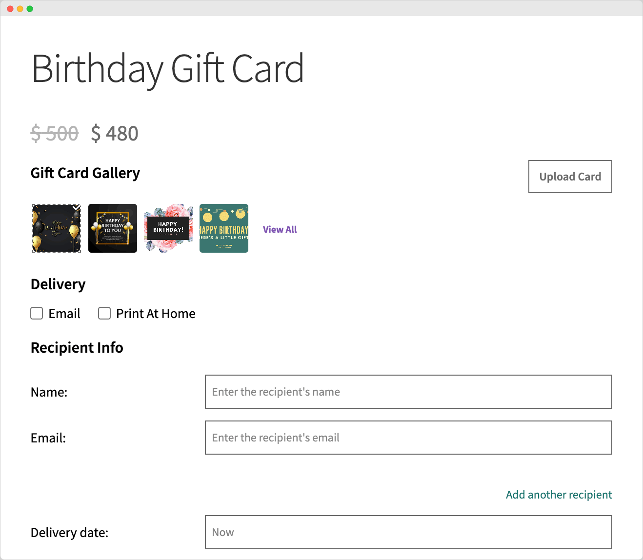WooCommerce Gift Card - Sell Physical & e-Gift Vouchers