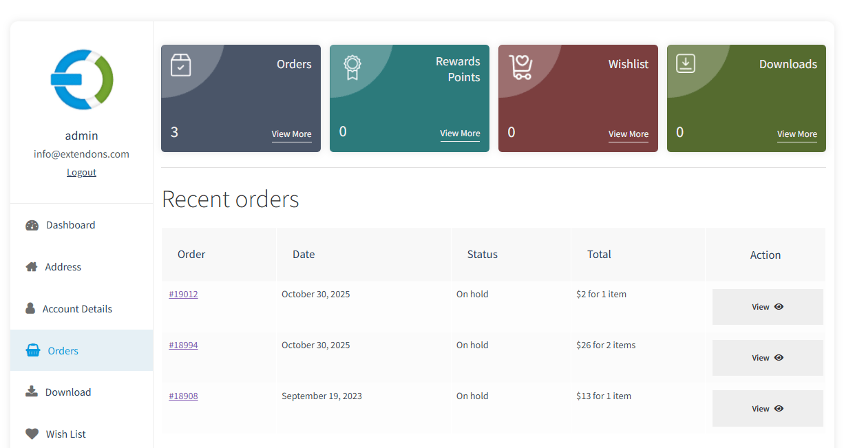 My Account Page & User Dashboard - WooCommerce Marketplace