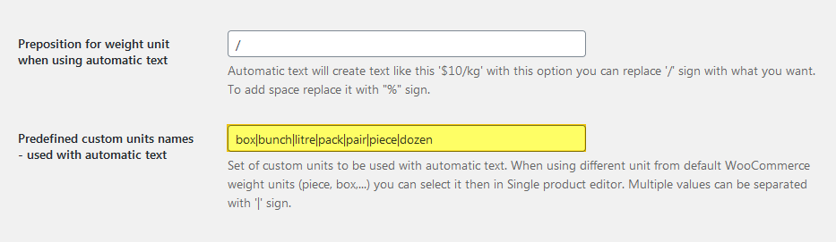 Price per Unit PRO Documentation - WooCommerce