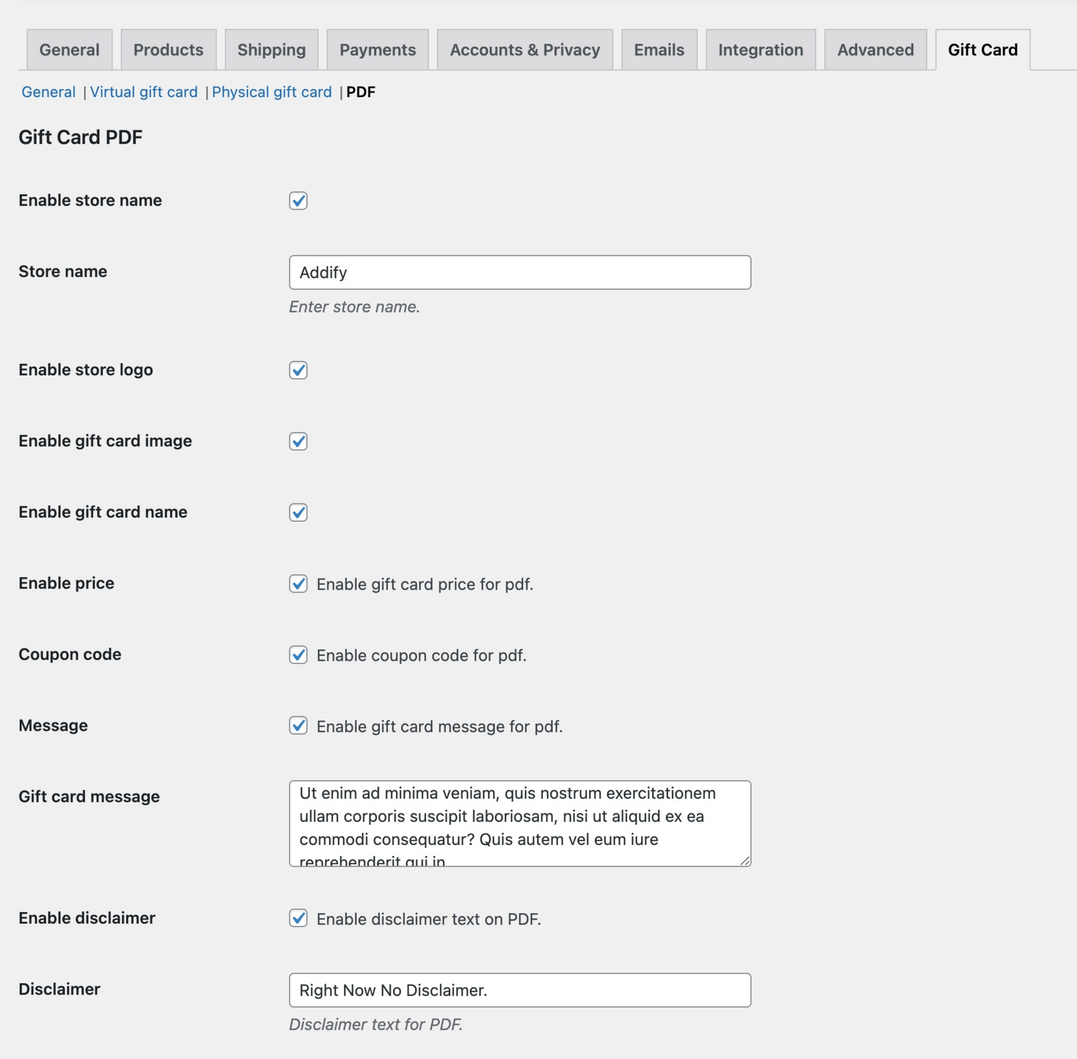 Advanced Gift Card Documentation - WooCommerce