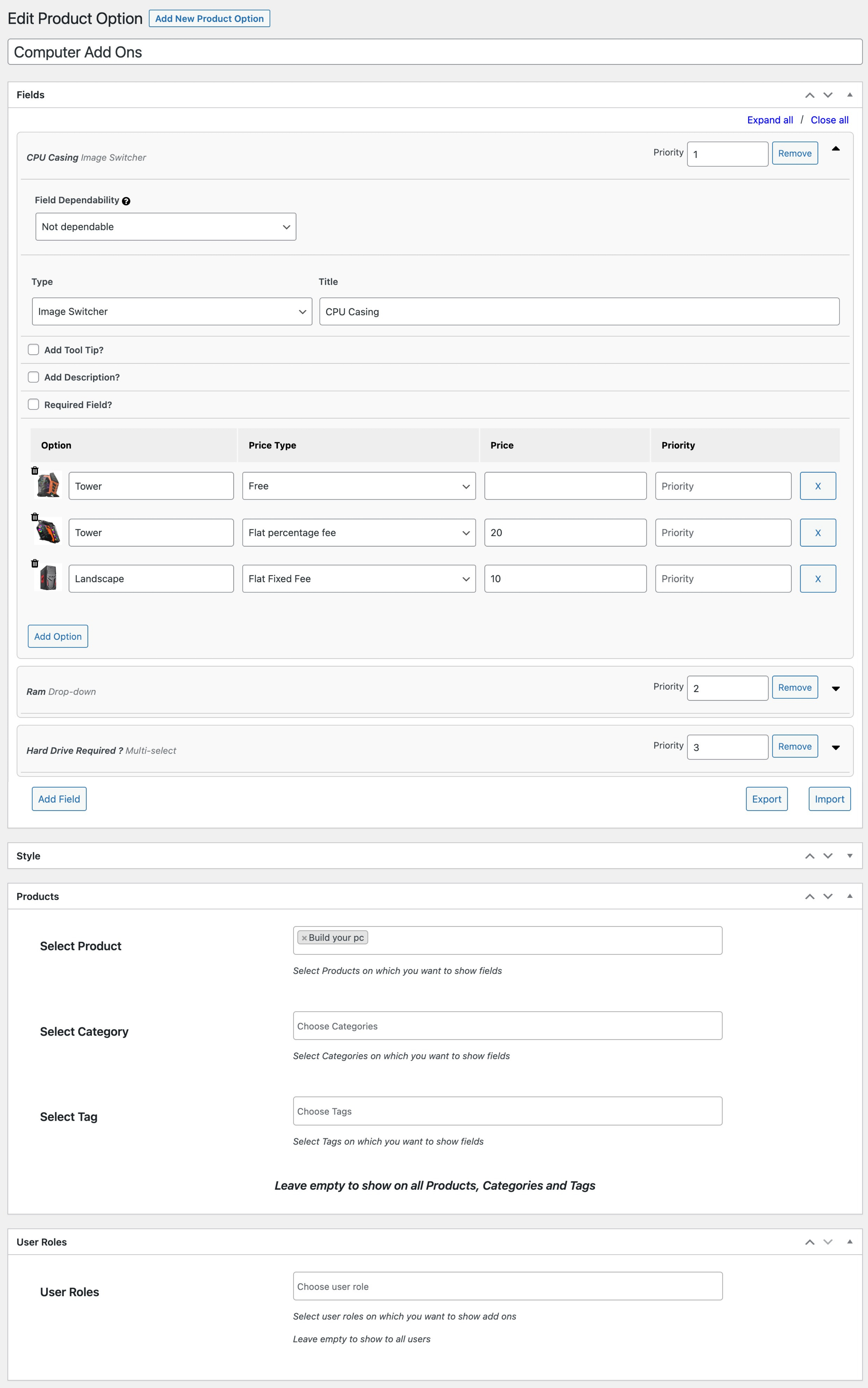 WooCommerce Product Fields - Add Custom Options & Addons