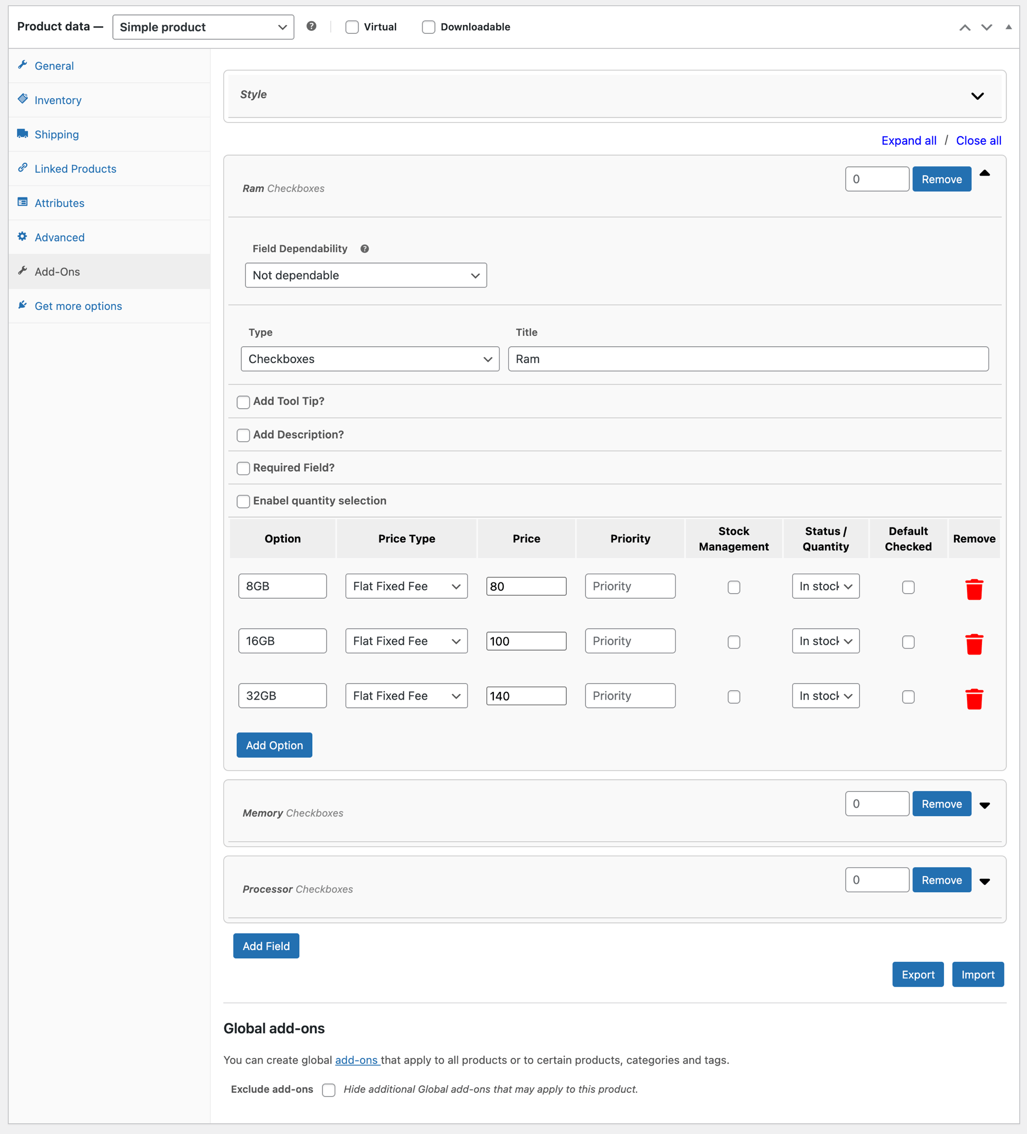 WooCommerce Product Options - Add Custom Product Add-Ons