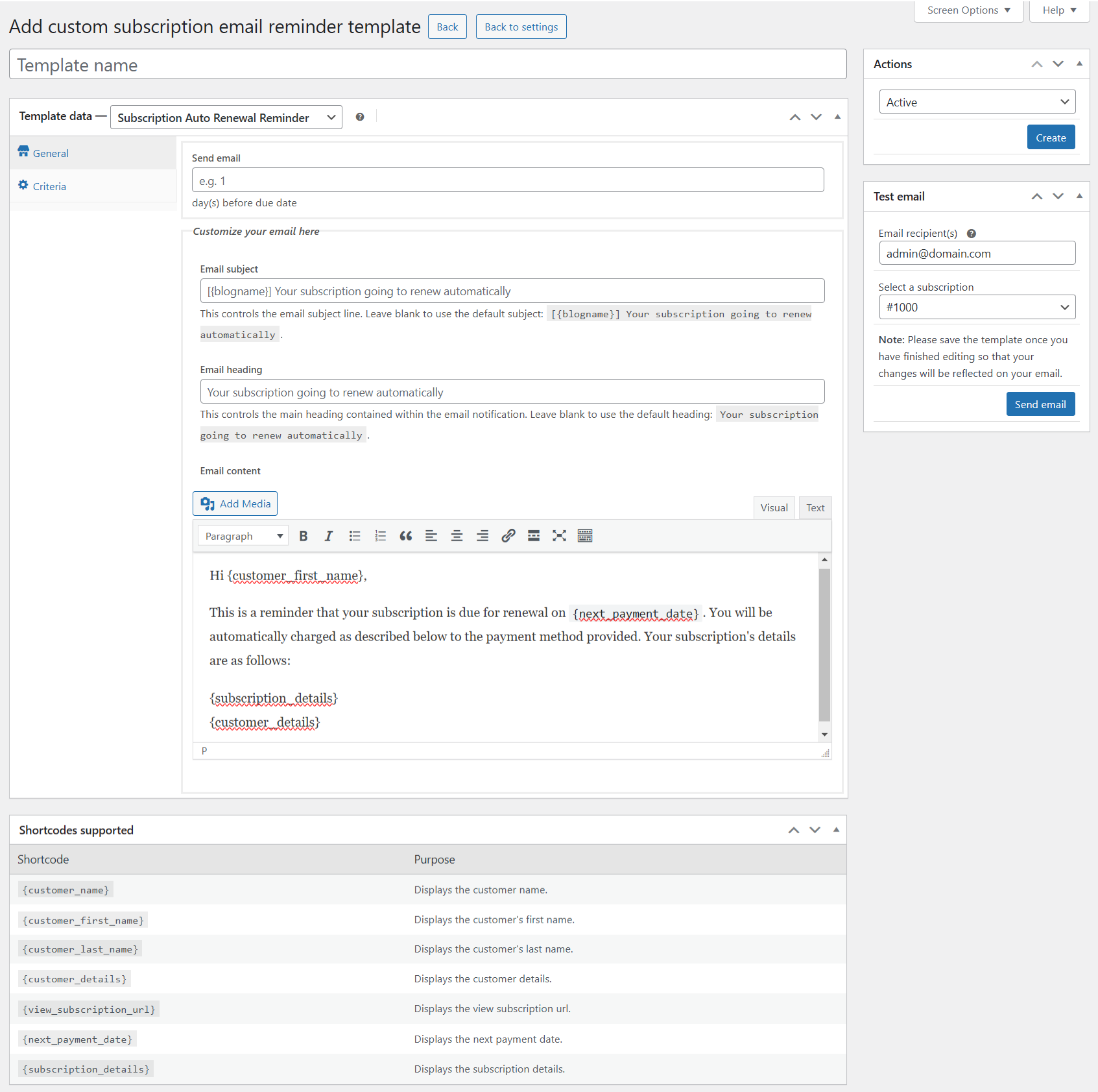 Email Reminders for WooCommerce Subscriptions - WooCommerce Marketplace