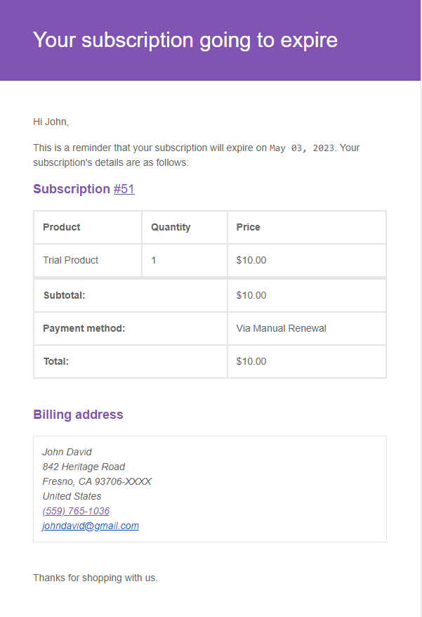 Email Reminders for WooCommerce Subscriptions Documentation - WooCommerce
