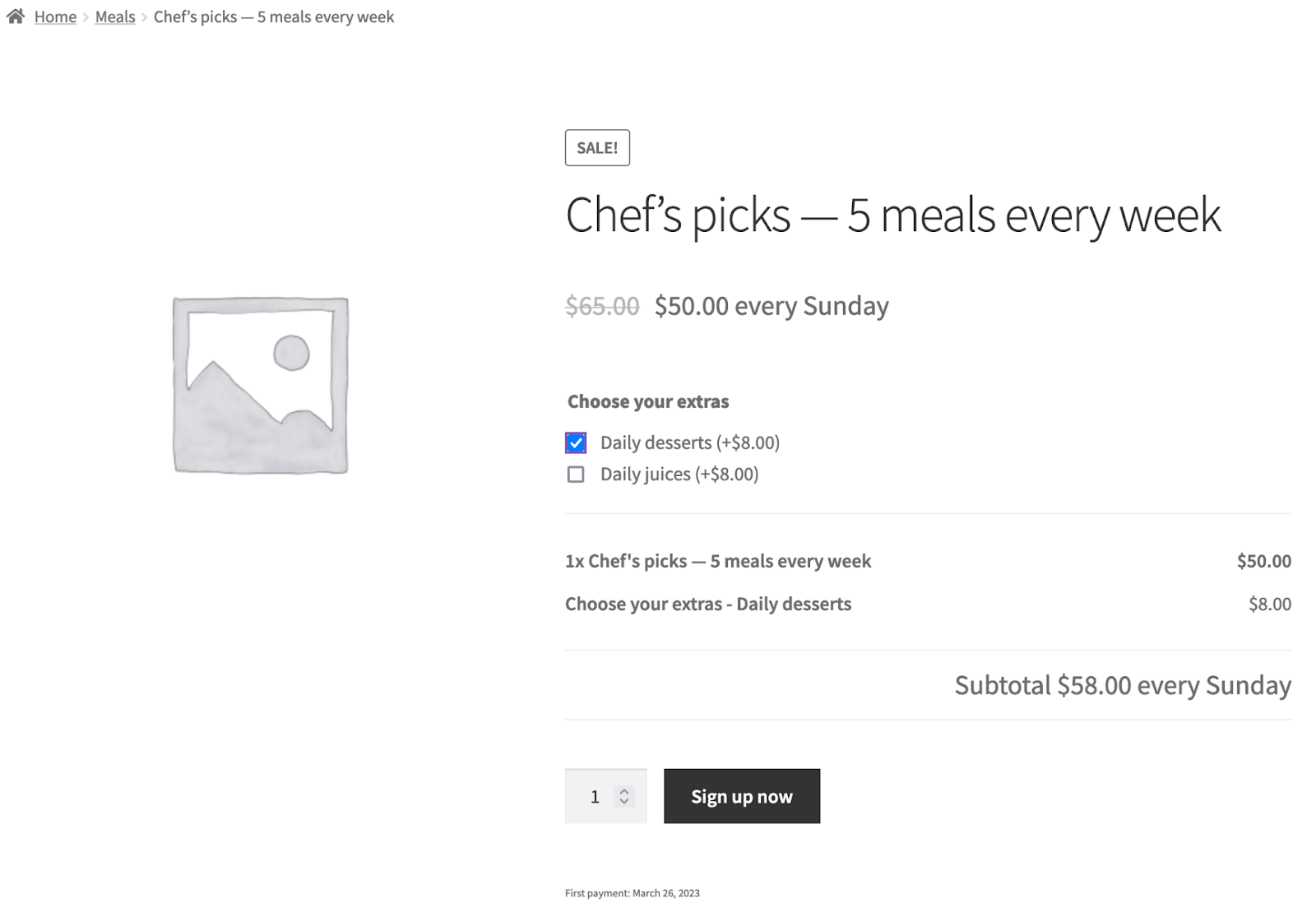 Use Case: Meal Subscription Delivery Service Documentation - WooCommerce