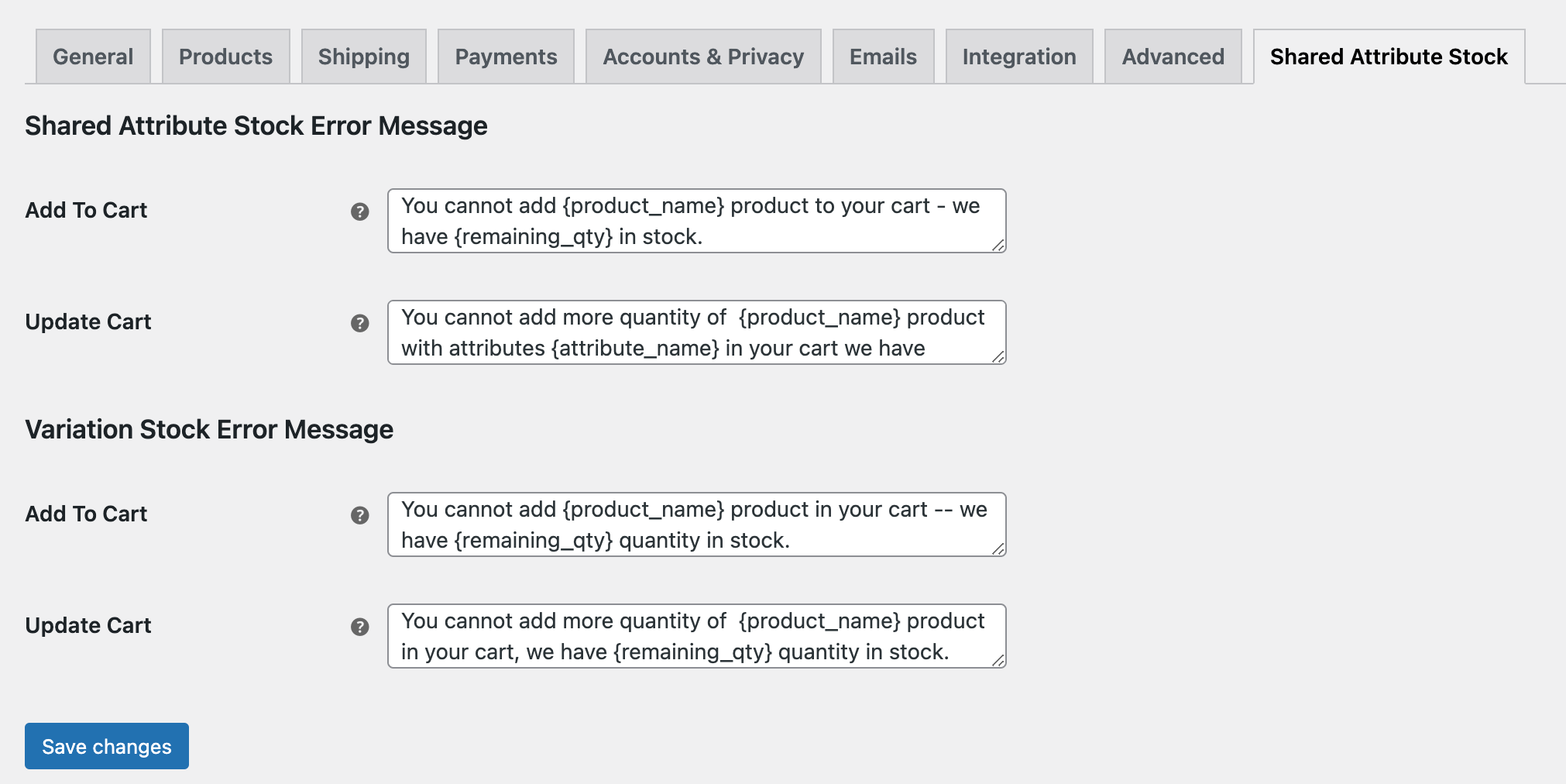 Shared Attribute Stock Documentation Woocommerce 5964