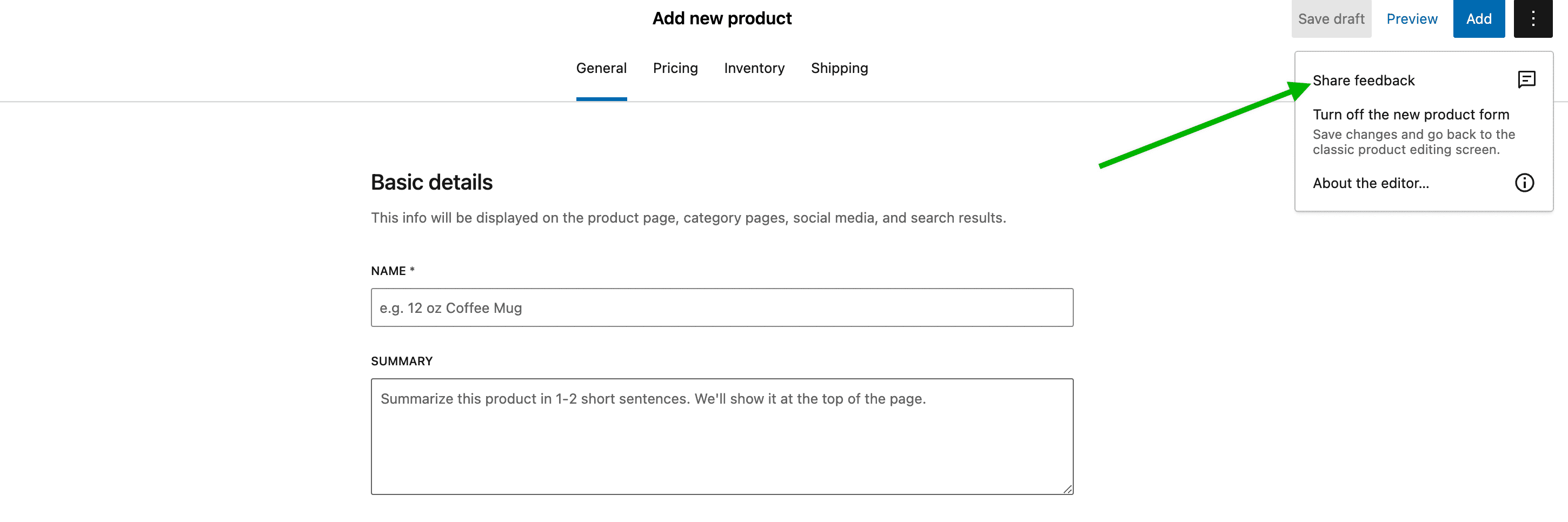 New Product Form (Beta) - WooCommerce
