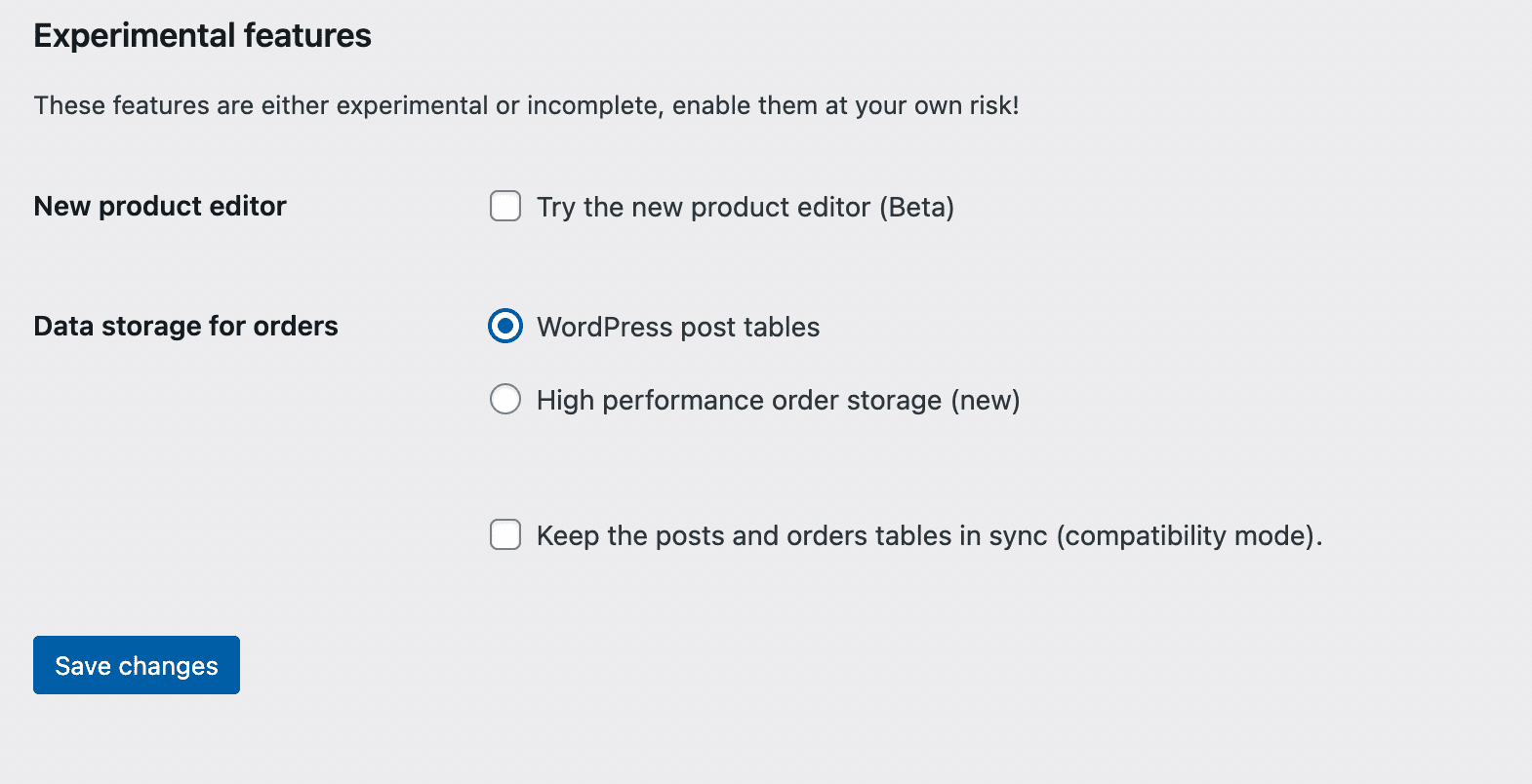 High Performance Order Storage Woocommerce