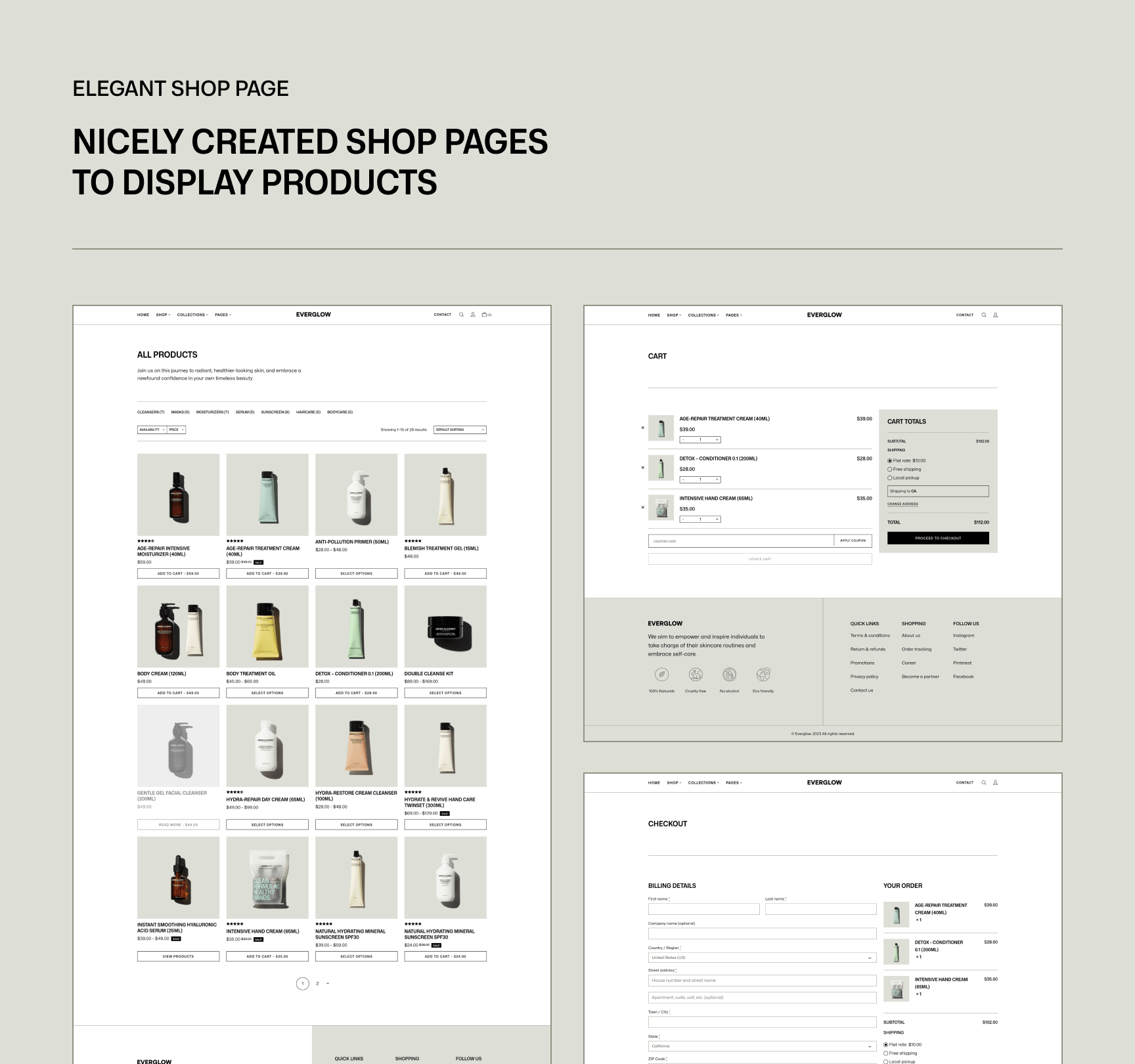 Everglow - Cosmetics, Skincare Block Theme for WooCommerce