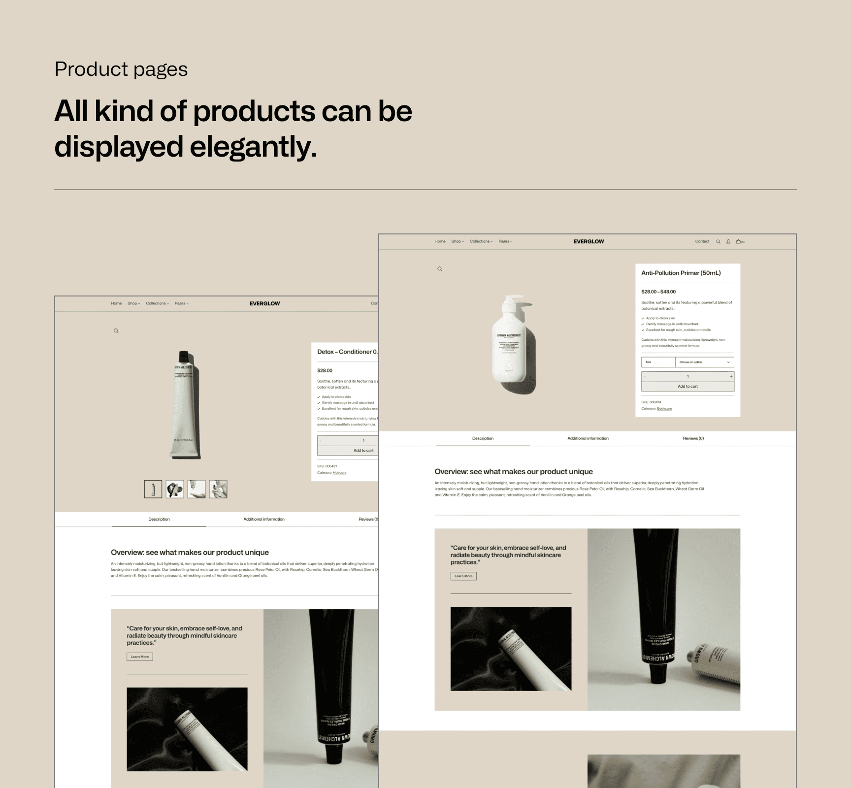 Everglow - Cosmetics, Skincare Block Theme for WooCommerce