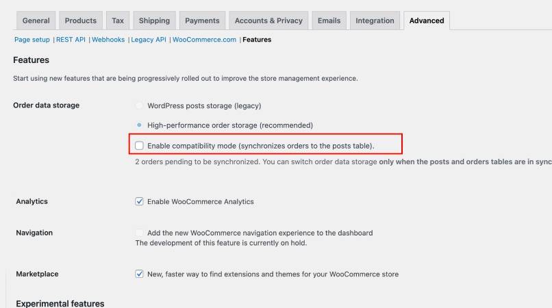High-Performance Order Storage Documentation - WooCommerce