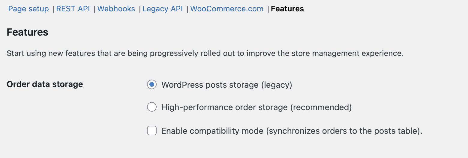High-Performance Order Storage Documentation - WooCommerce