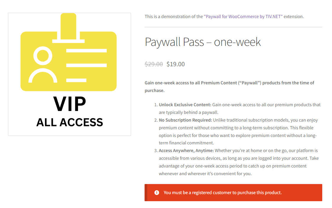 Paywall Pass Documentation - WooCommerce